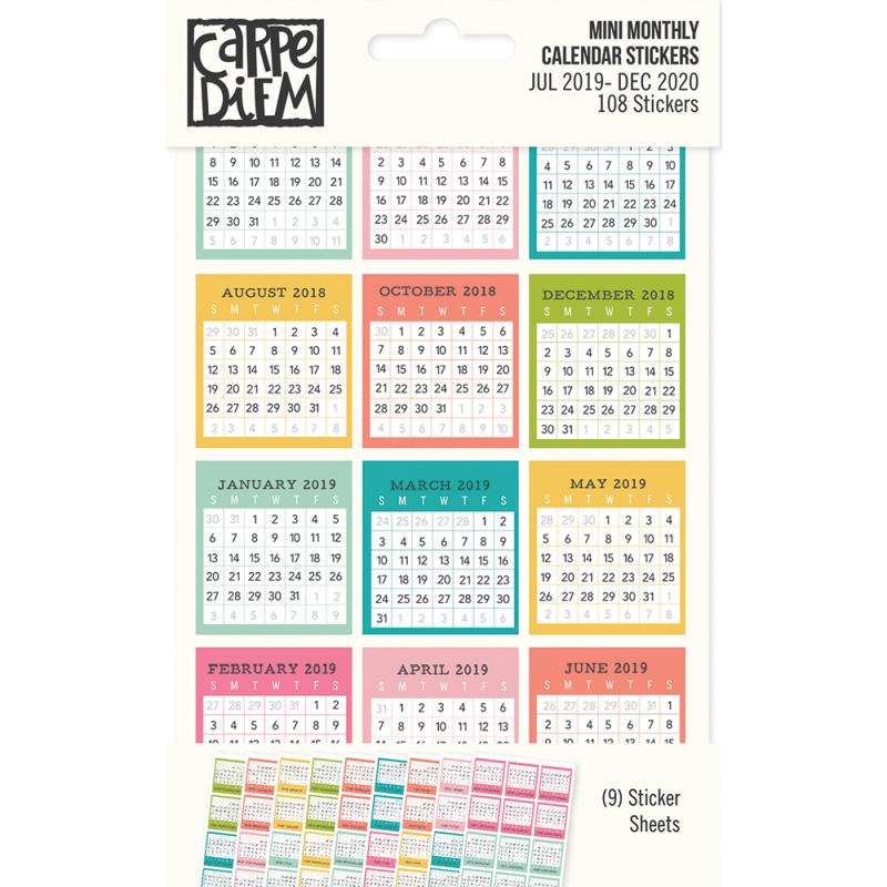 Mini Monthly Calendar Stickers | Personal Impressions